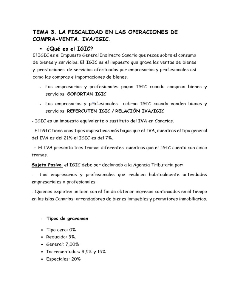 Tema 3. La Fiscalidad en Las Operaciones de Compraventa | PDF ...