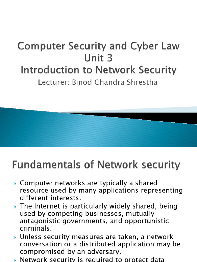 Introduction To Network Security | Download Free PDF | Computer Network | Internet Protocols