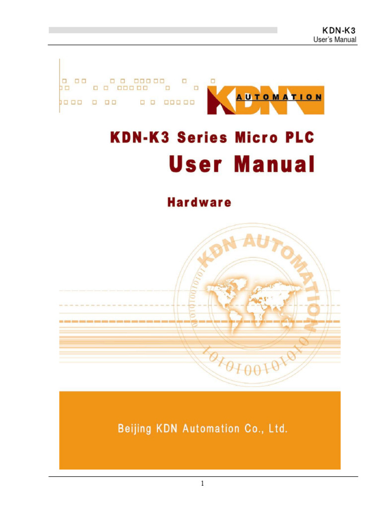 Hardware Manual For kdn-k3 | PDF | Programmable Logic Controller ...