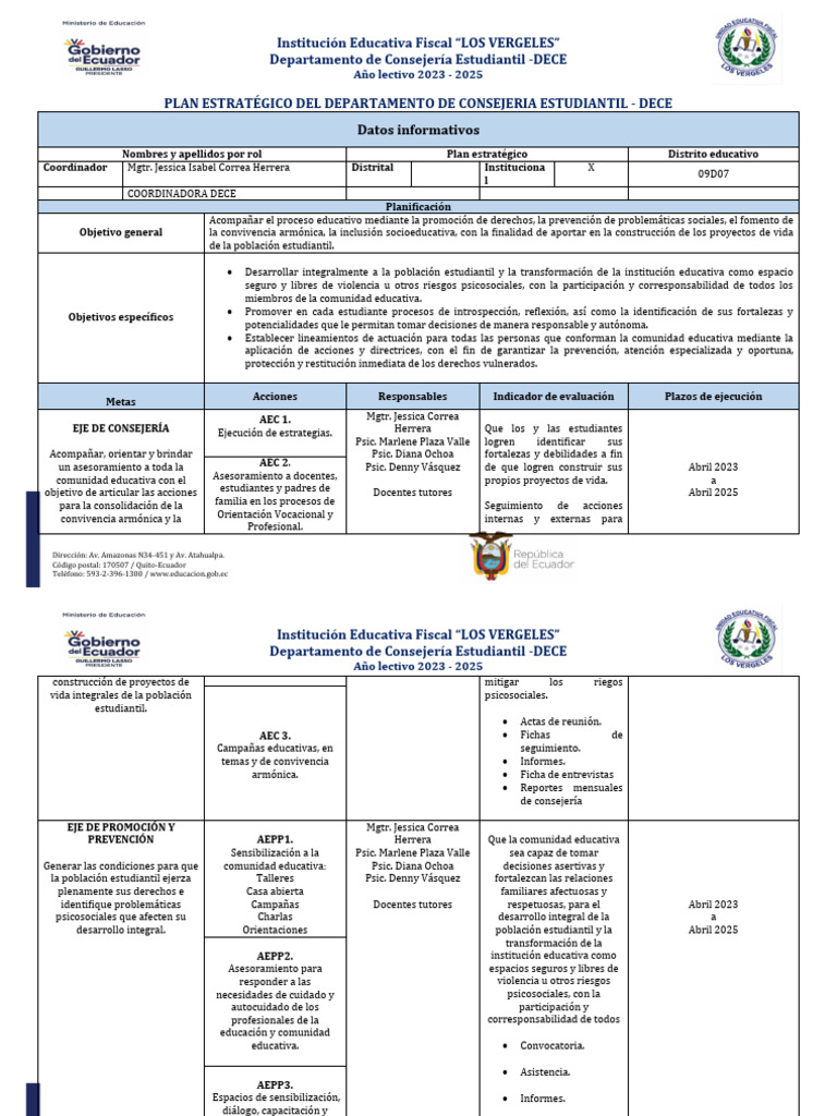 09D07 - Plan Estrategico Dece 2023 | PDF