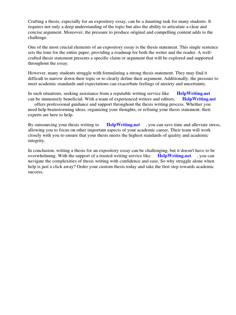 Example of Expository Essay With Thesis Statement | PDF | Essays