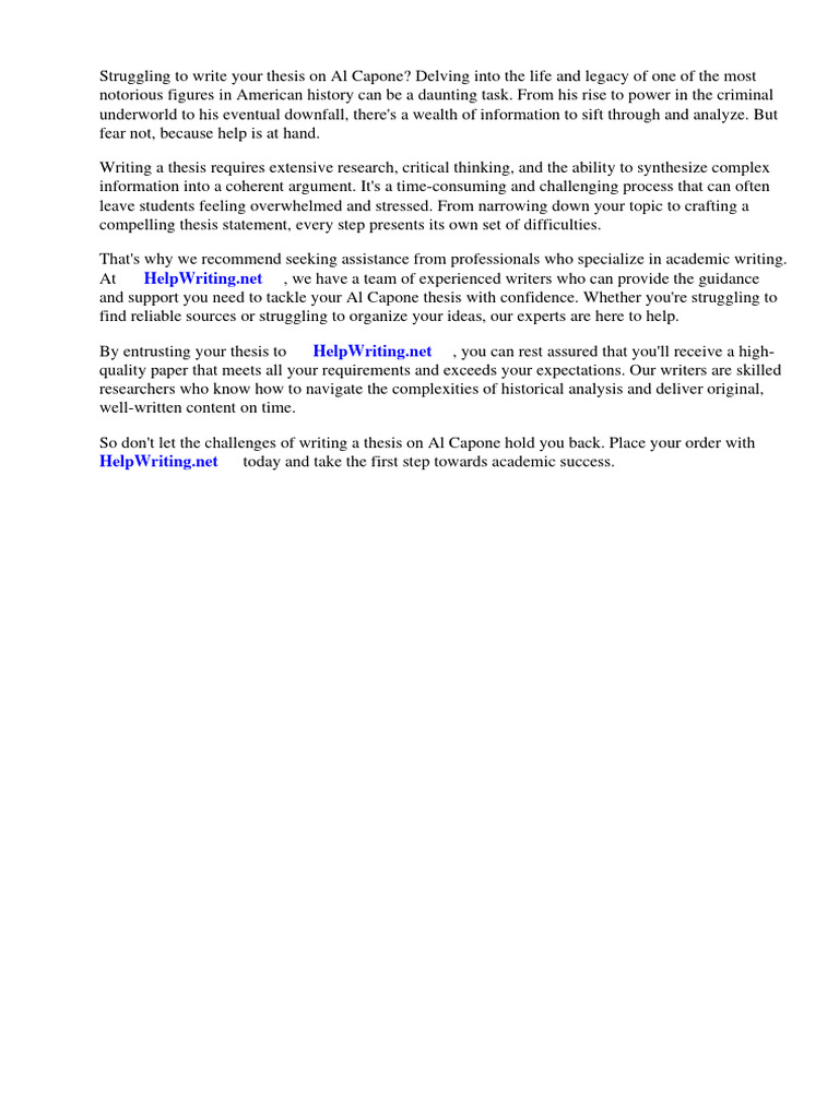 Al Capone Thesis Topics | PDF | Mystery, Thriller & Crime Fiction