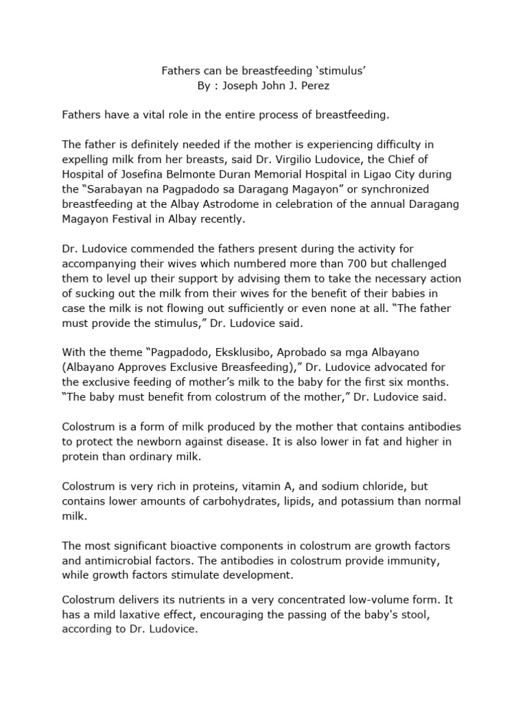 Fathers Have Active Role In Breastfeeding Pdf Breast Milk