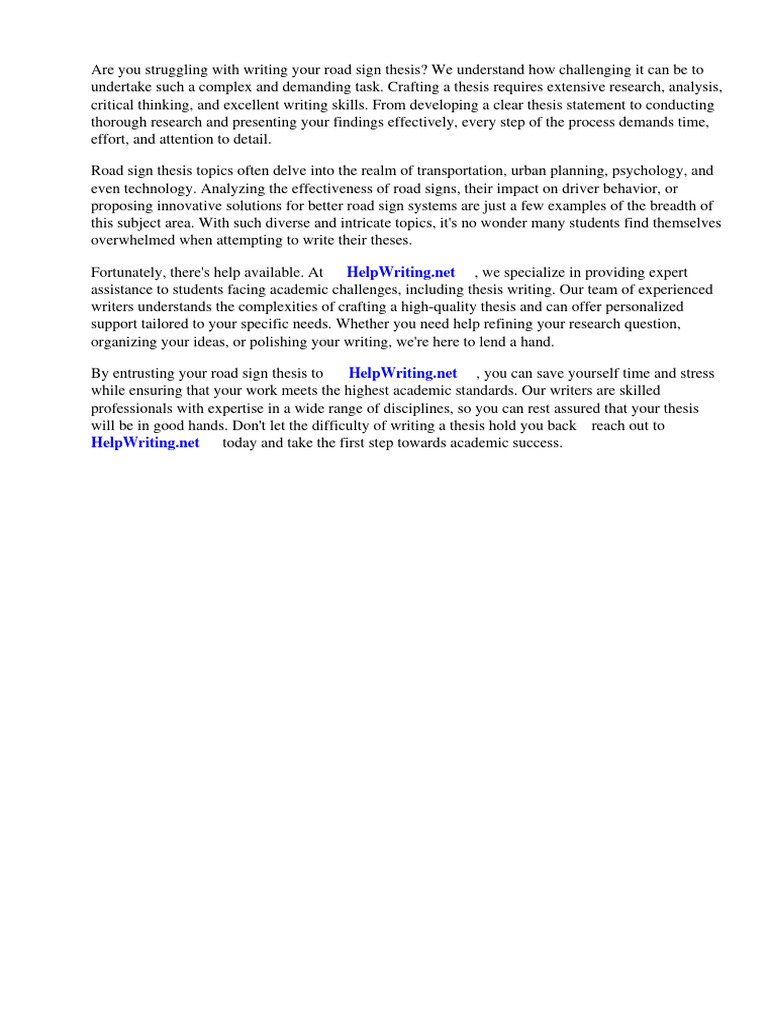 Road Sign Thesis | PDF | Art | Business