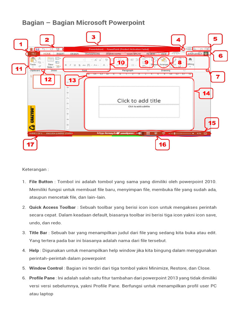 (Materi Perubahan 1.3) Bagian-Bagian Microsoft Power Point Dan Fungsinya | PDF | Komputer