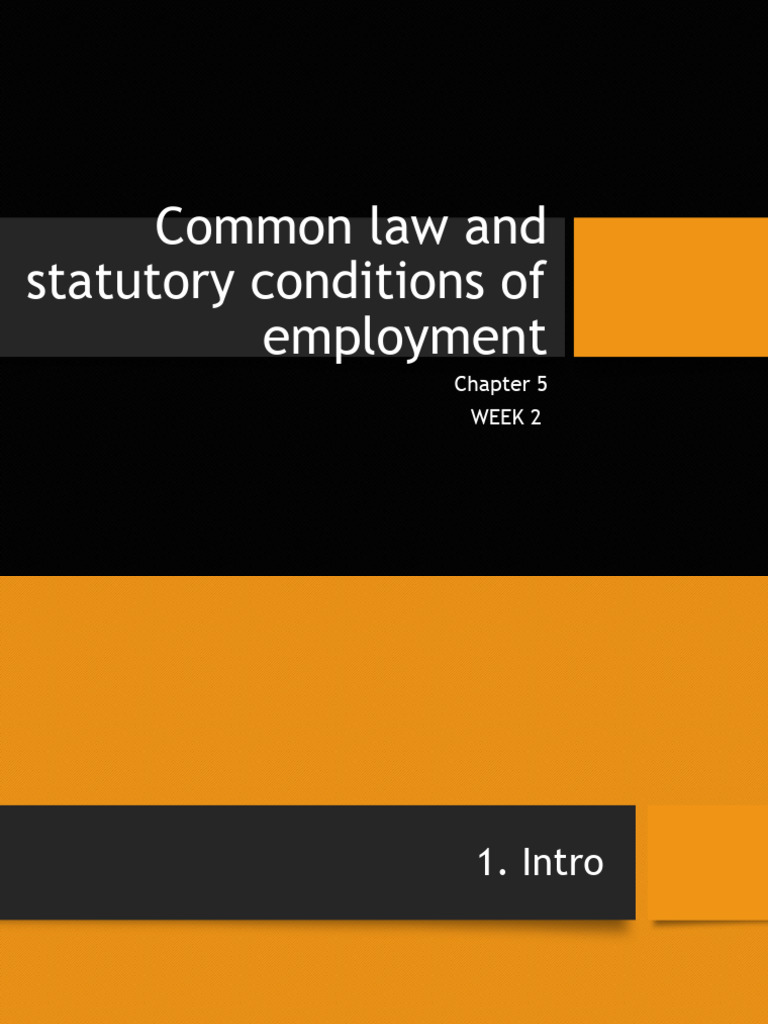 CL Statute Conditions of Employment | PDF
