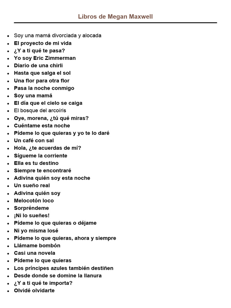 Libros de Megan Maxwell | PDF