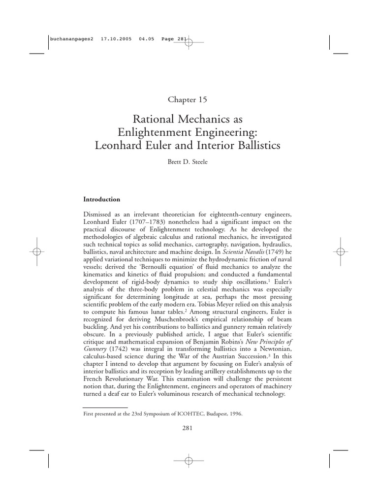 Rational Mechanics As Enlightenment Engi | PDF | Gun Barrel | Teaching ...