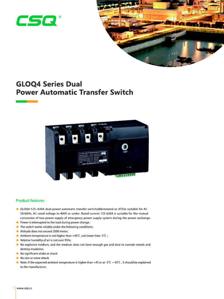 GLOQ4 and HYCQ6 Series ATS Catalogue | PDF | Computers
