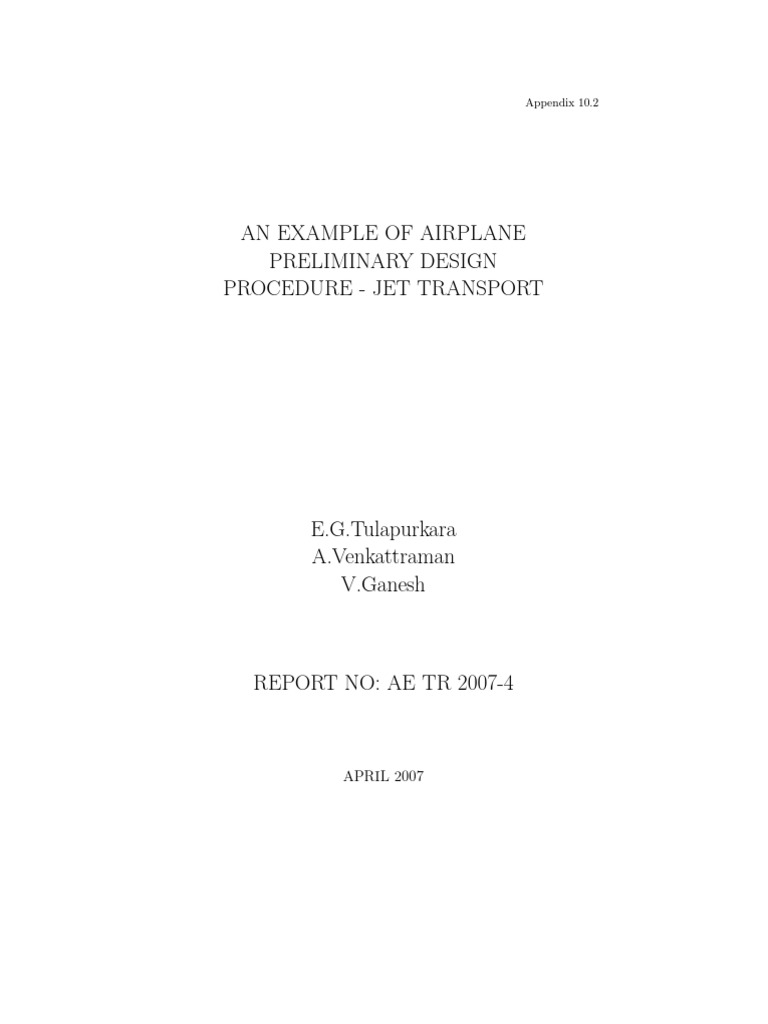 A Worked Example On Aircraft Design | PDF | Aircraft | Exhaust Gas
