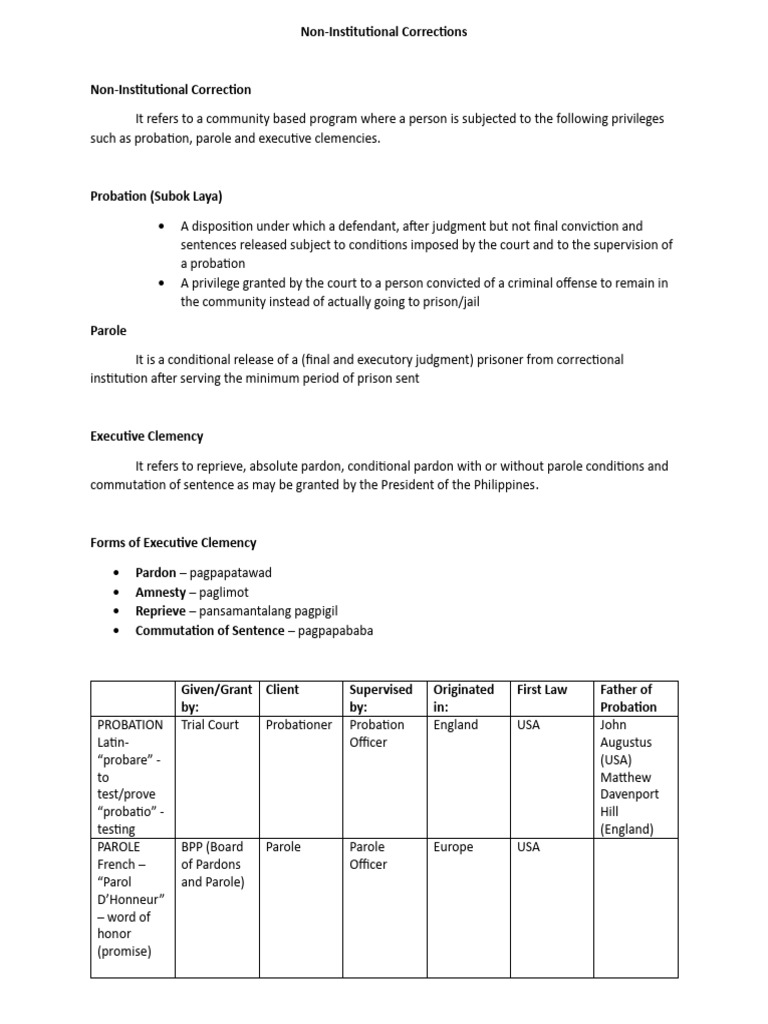 Non Institutional Correction | PDF