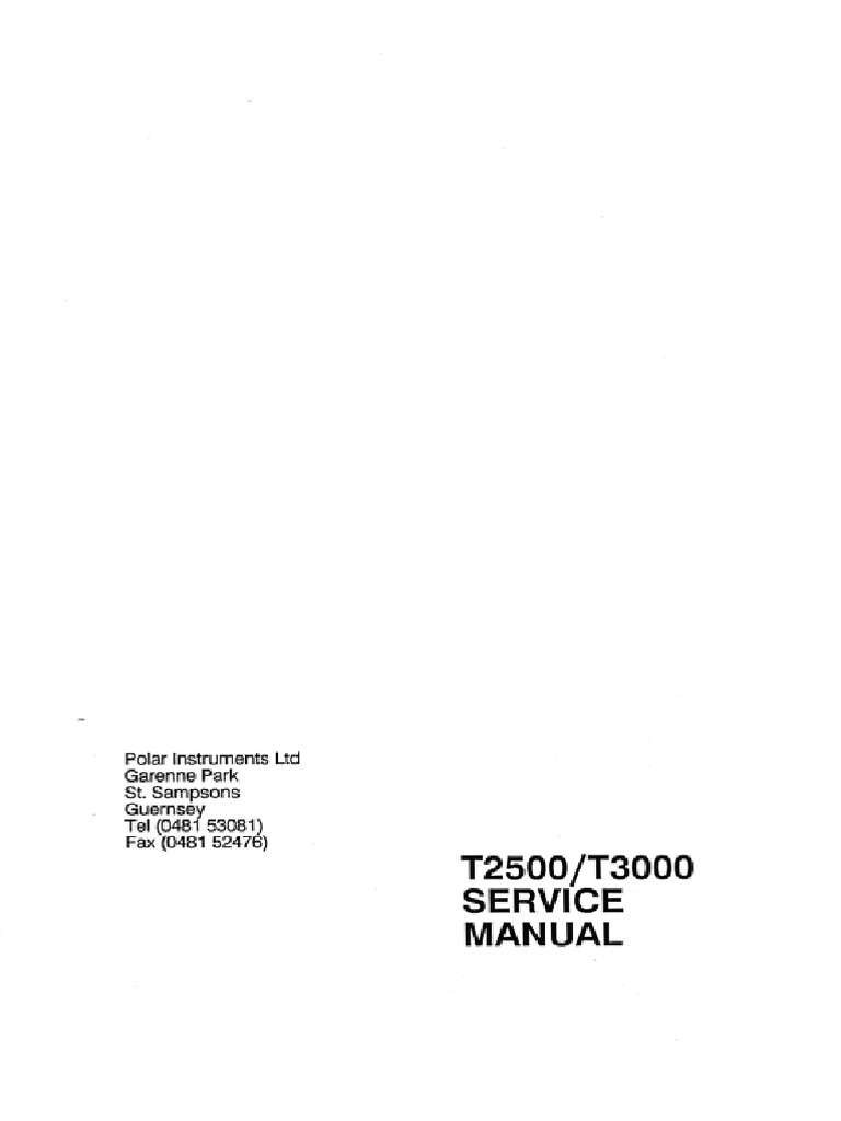 T2500 & T3000 Service Manual | PDF