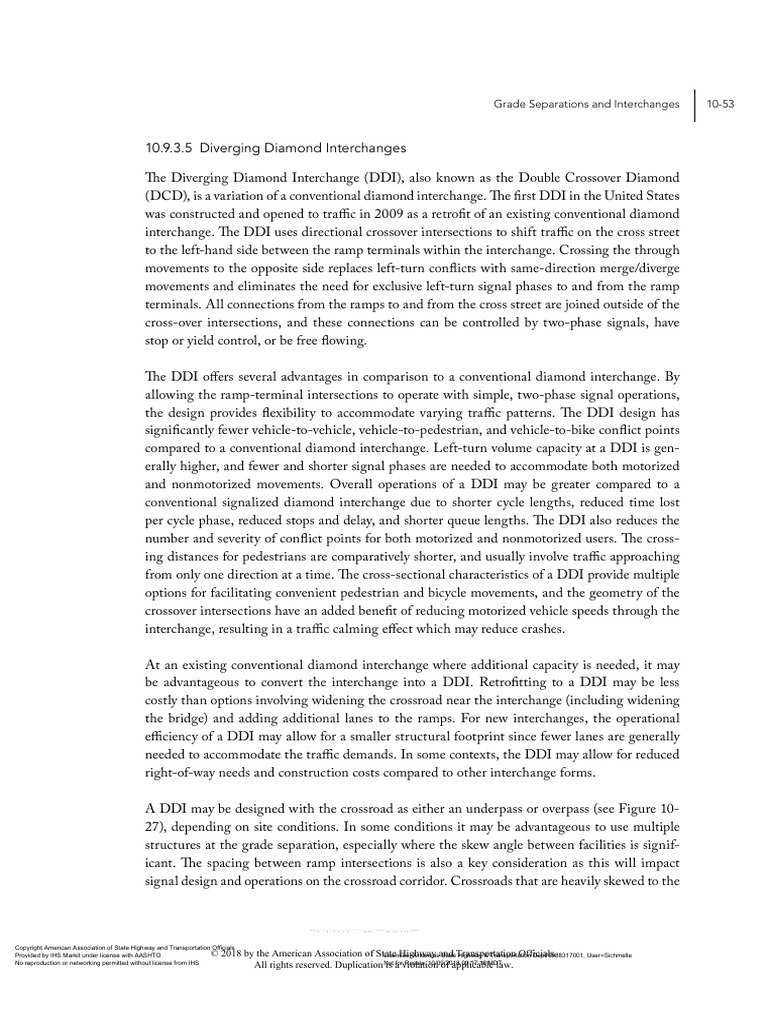 DDI Junction As Per AASHTO 2018 | PDF