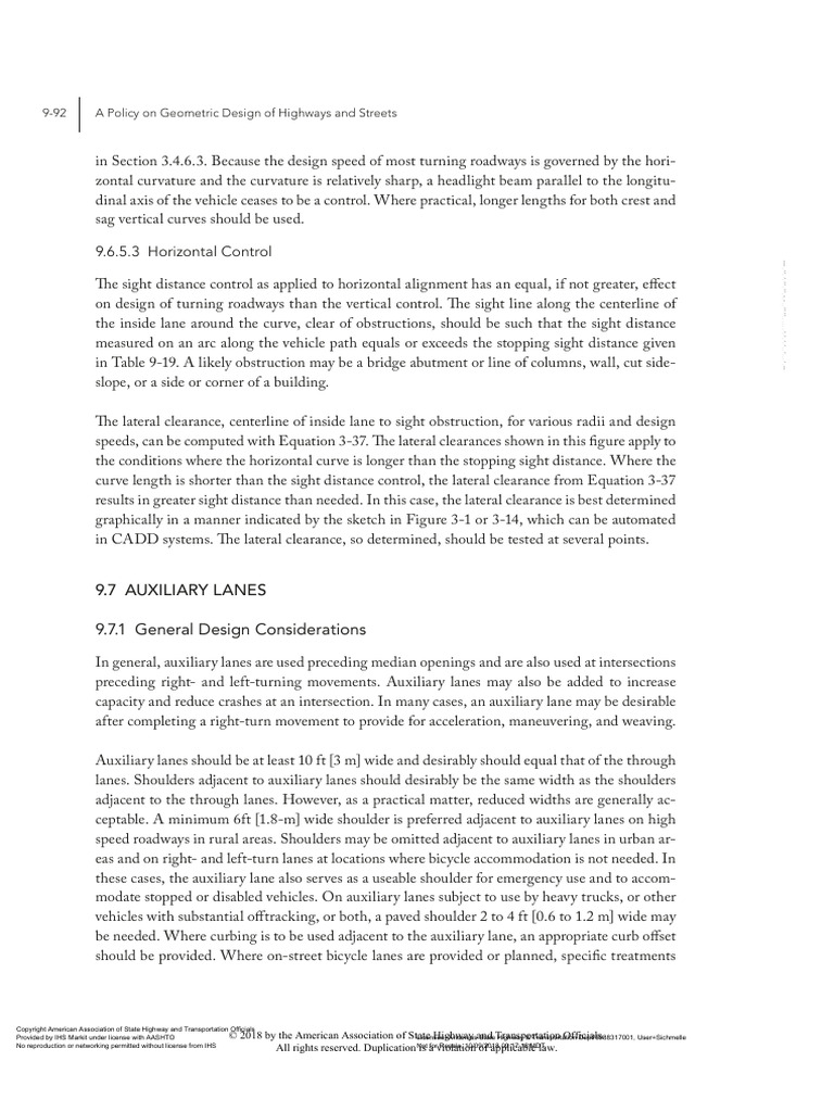 Taper Lane As Per AASHTO 2018 | PDF