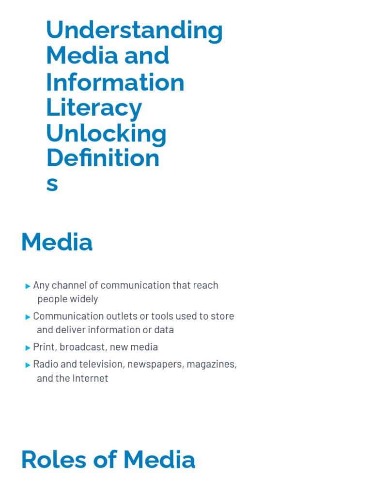 MIL Module 1 - Introduction To Media and Information Literacy | PDF ...