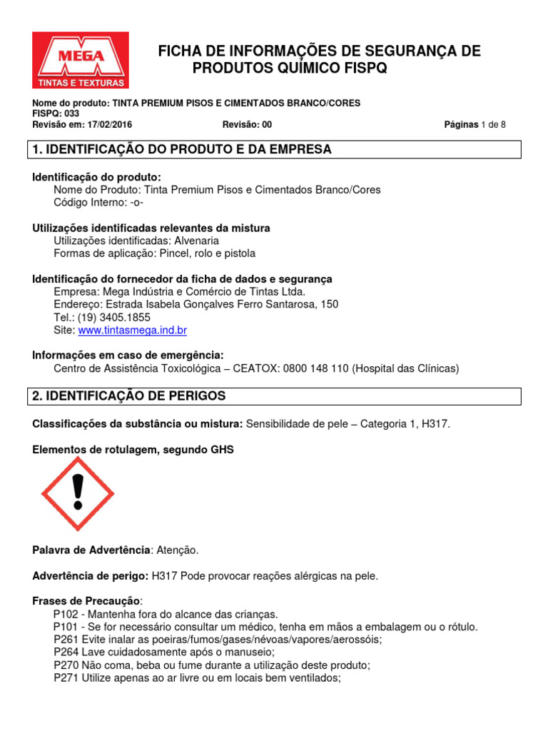 033 - Fispq Tinta Premium Pisos e Cimentados | PDF | Águas residuais ...