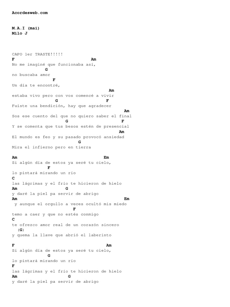 Mai Mai Milo J Acordesweb Com | PDF