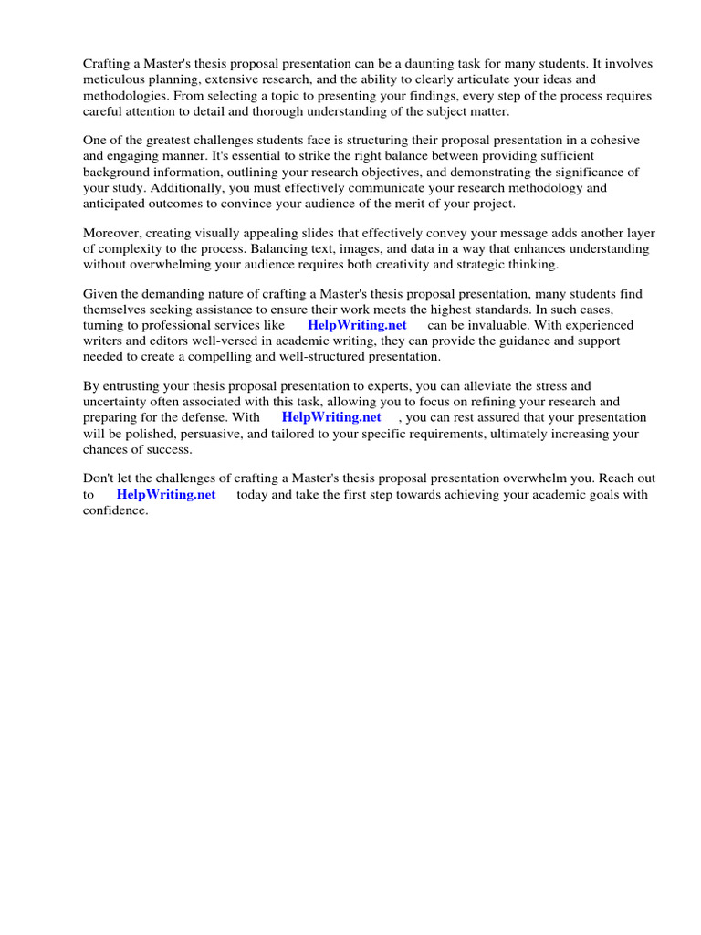 Masters Thesis Proposal Presentation Template | PDF | Thesis ...