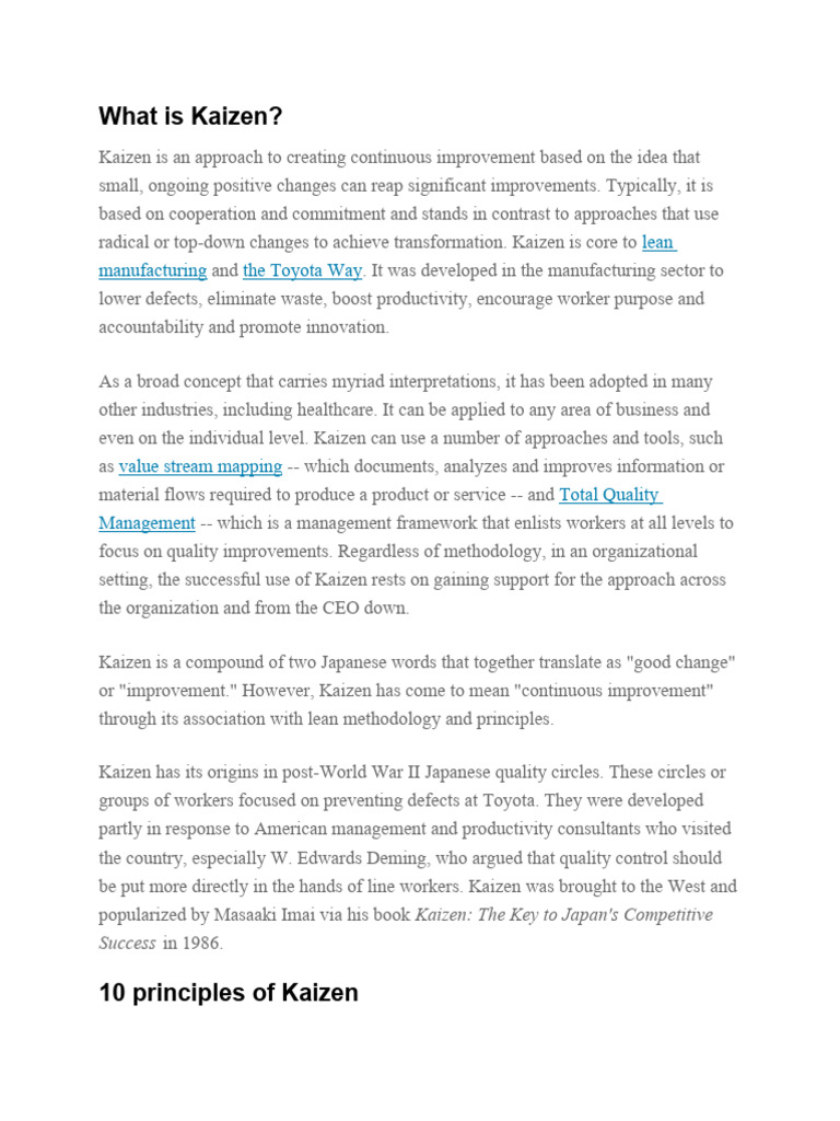 Kaizen | PDF