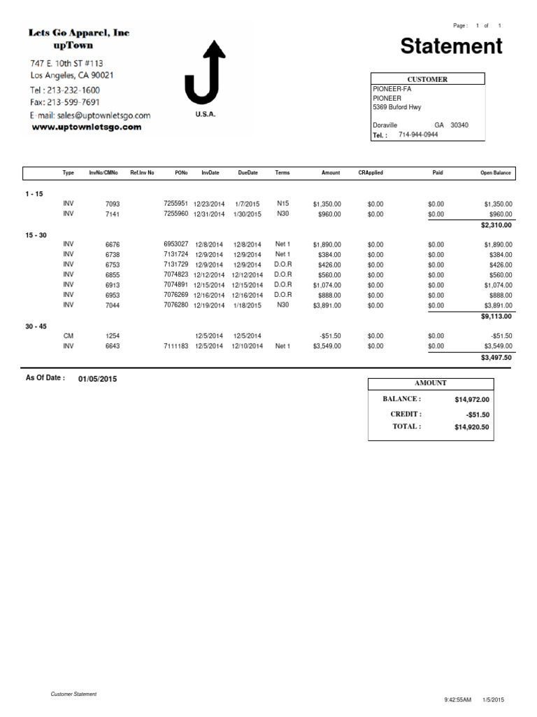 Pioneer Statement 01.05.15 | PDF