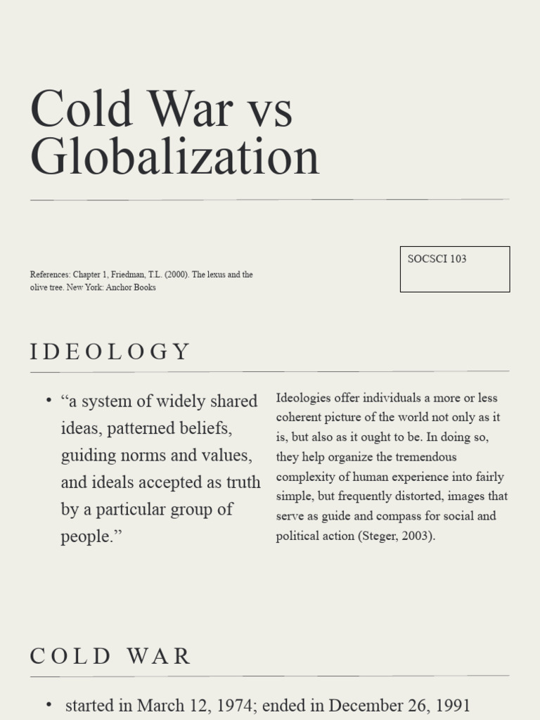 Cold War v. Globalization | PDF | Soviet Union | World Politics