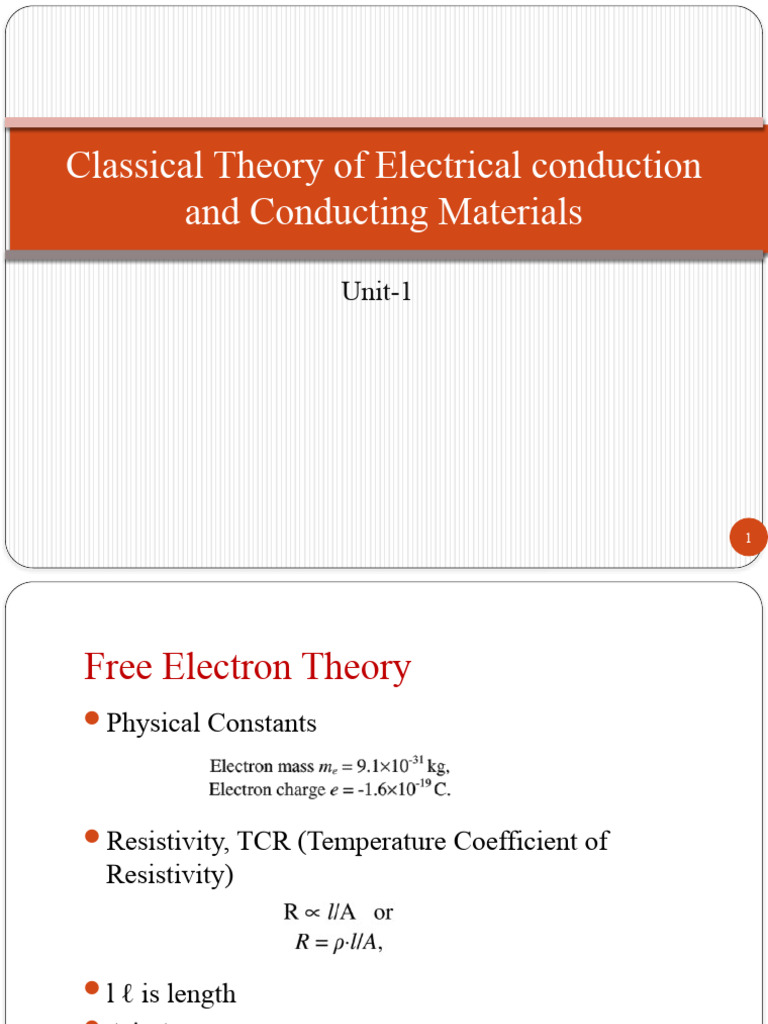 Gold Resistivity: 2.44 × 10⁻⁸ Ω·m | PDF | Electrical Resistivity And ...