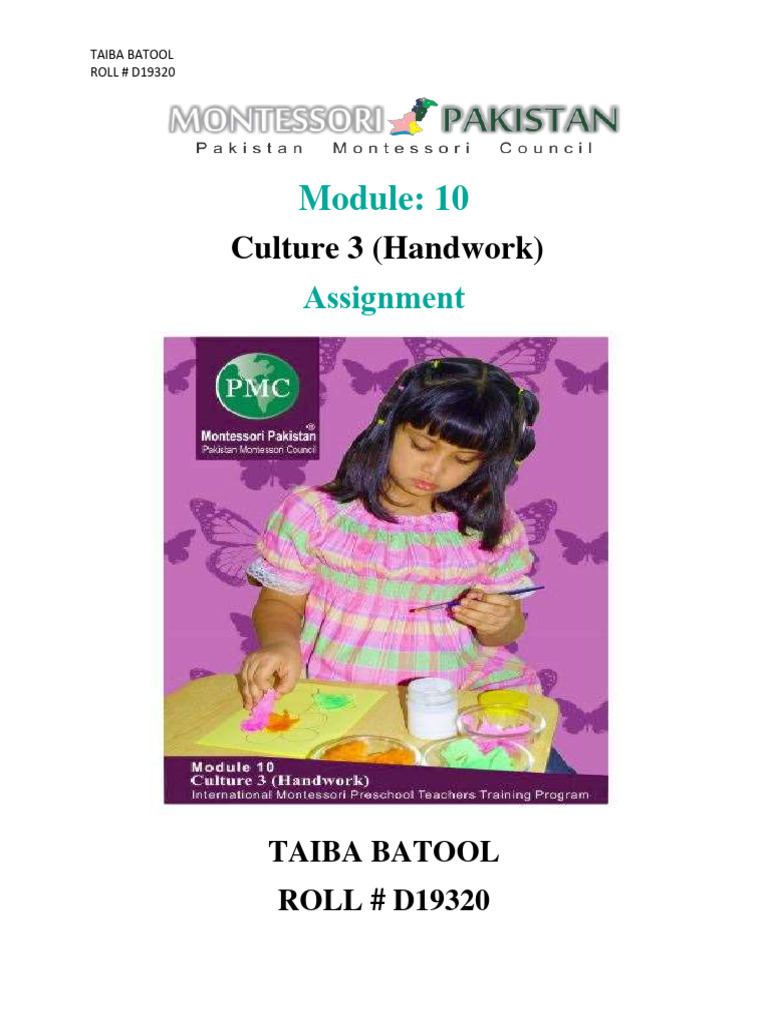 Module 10 Assignments Taiba Batool D19320 | PDF | Experience | Curriculum
