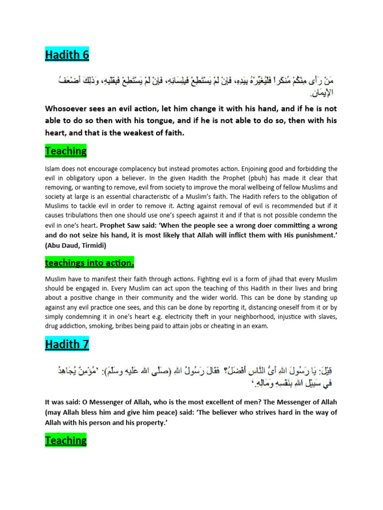Hadit 6-10 | Download Free PDF | Hadith | Jihad