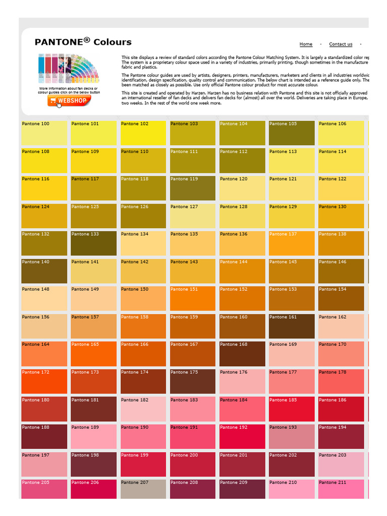 PANTONE Colour Chart | PDF | Communication Design | Artistic Techniques