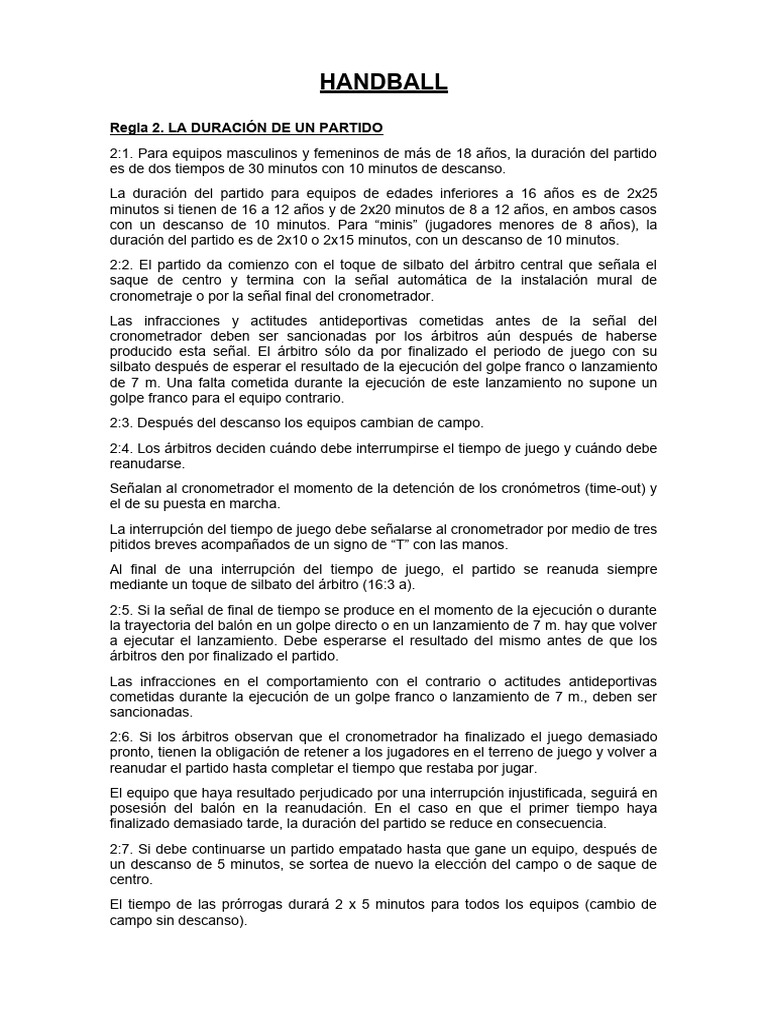Handball | PDF | Árbitro | Deportes atléticos