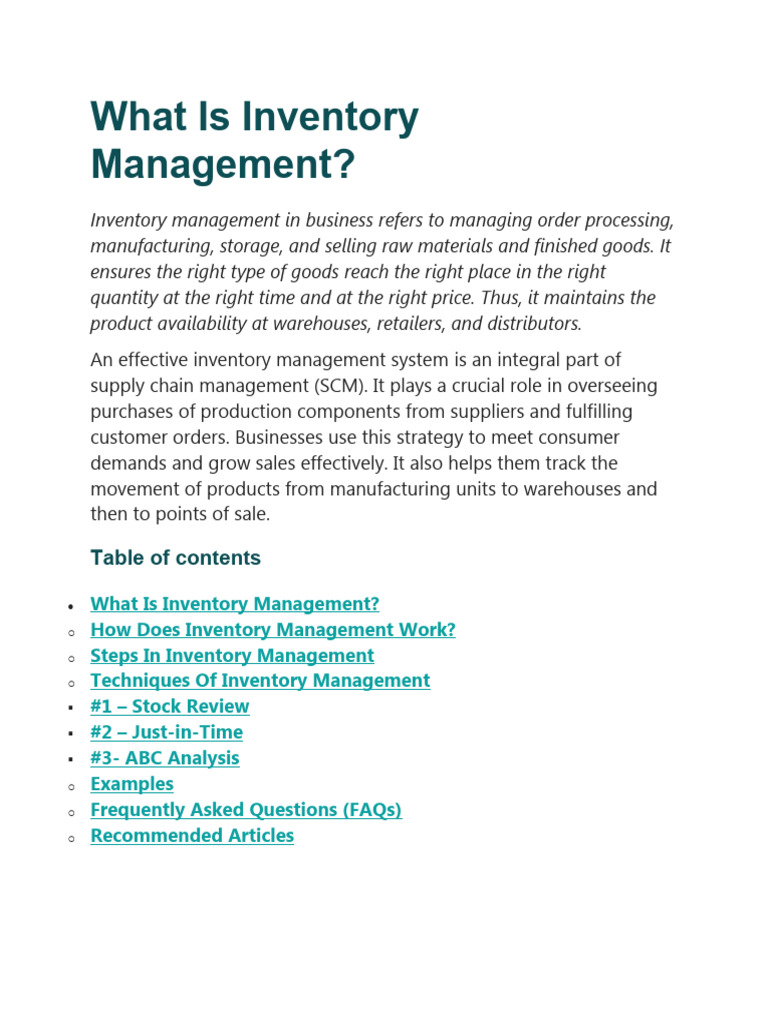 Understanding Inventory Management Basics | PDF | Inventory | Warehouse