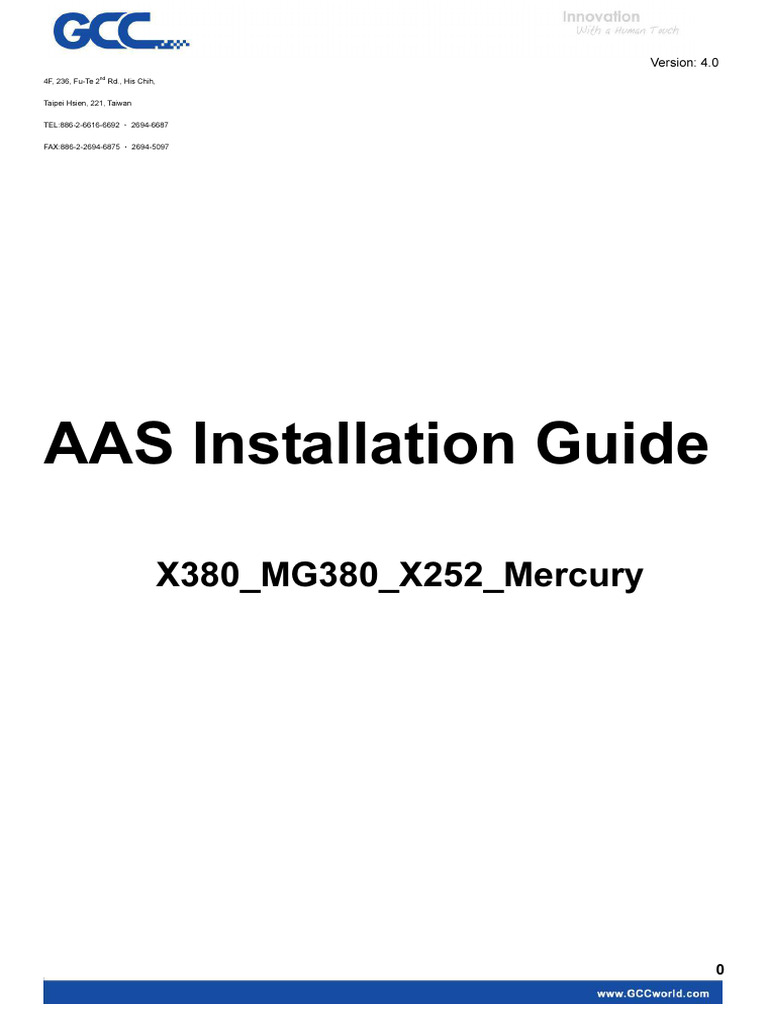 MG380 - X380 - X252 - Mercury AAS Installation Guide (Including 5272 ...