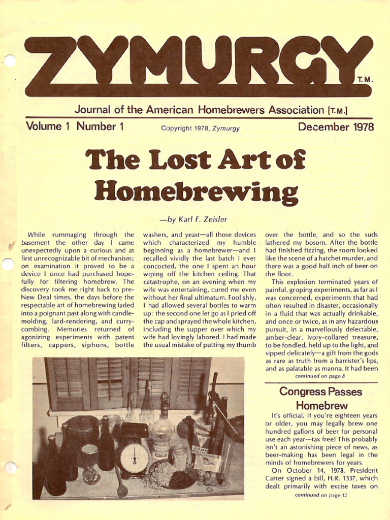 Zymurgy Magazine Issue 1 - Cropped | PDF