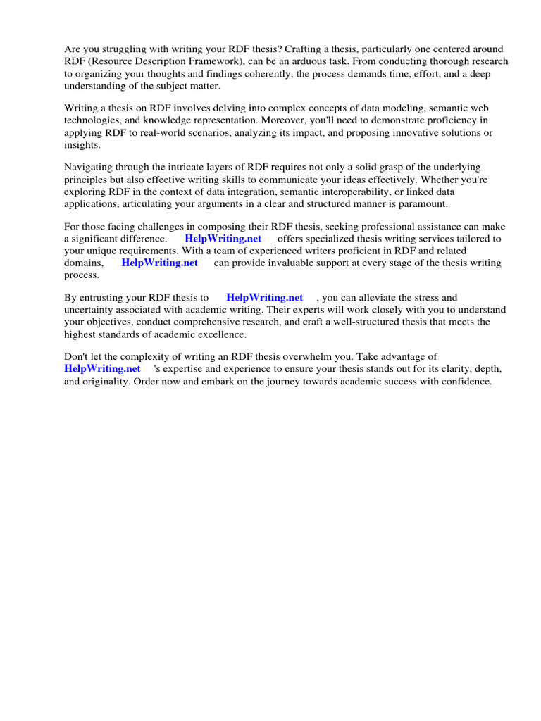 Rdf Thesis Pdf Resource Description Framework Metadata