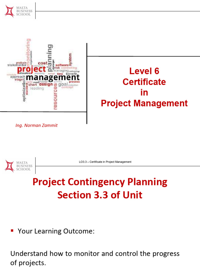 3.3 Project Contingency Planning | PDF | Project Management | Risk