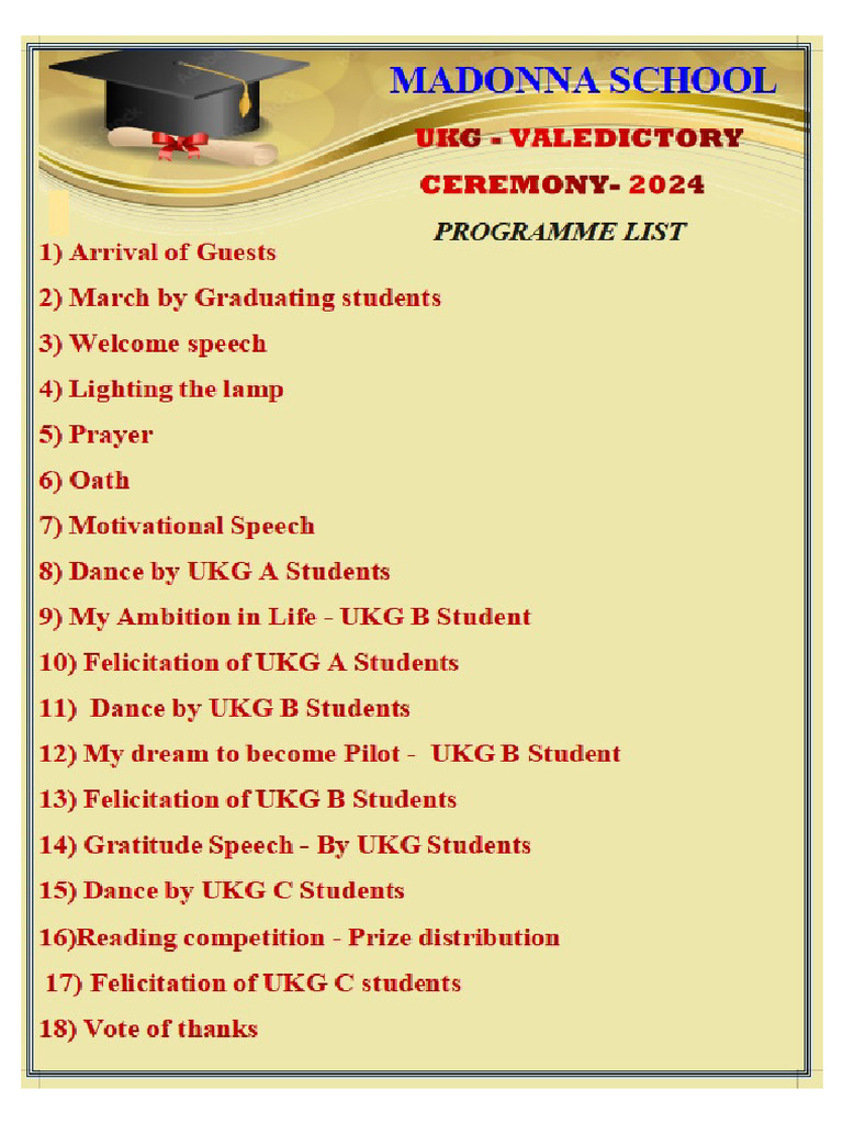UKG PROGRAM LIST,DUTY & SEATING | PDF