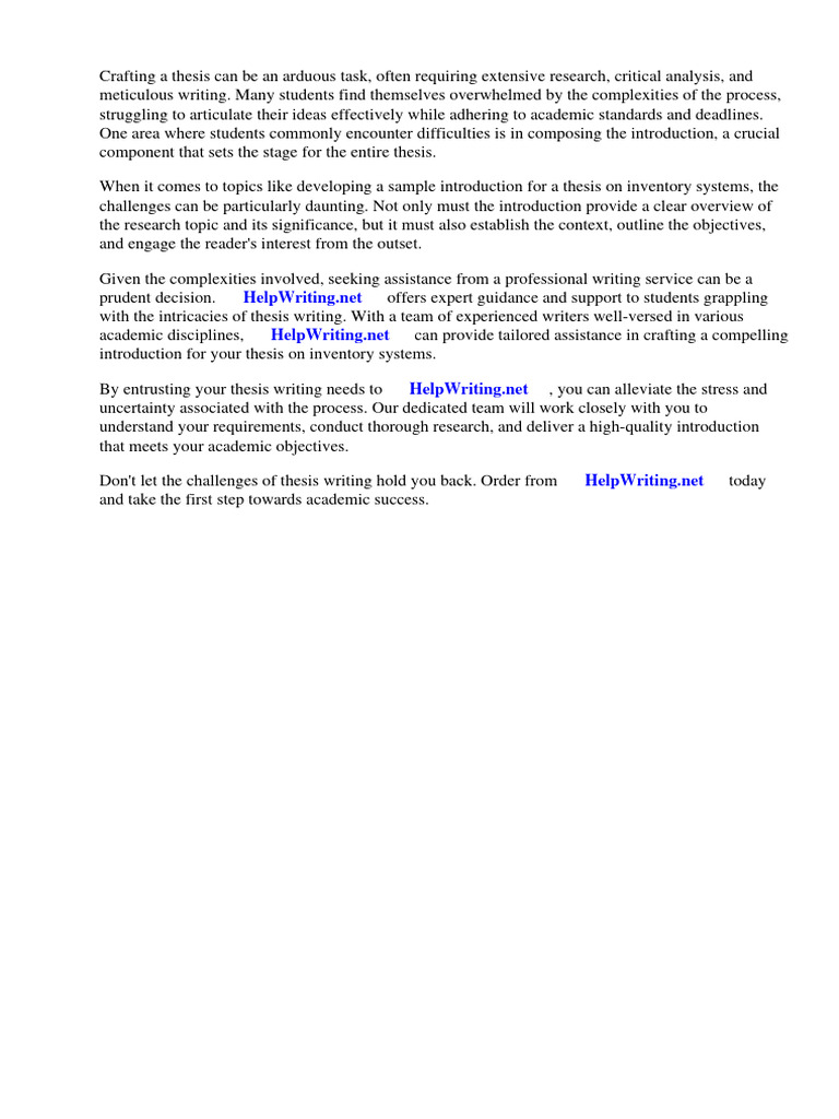 Sample Introduction Thesis Inventory System | PDF