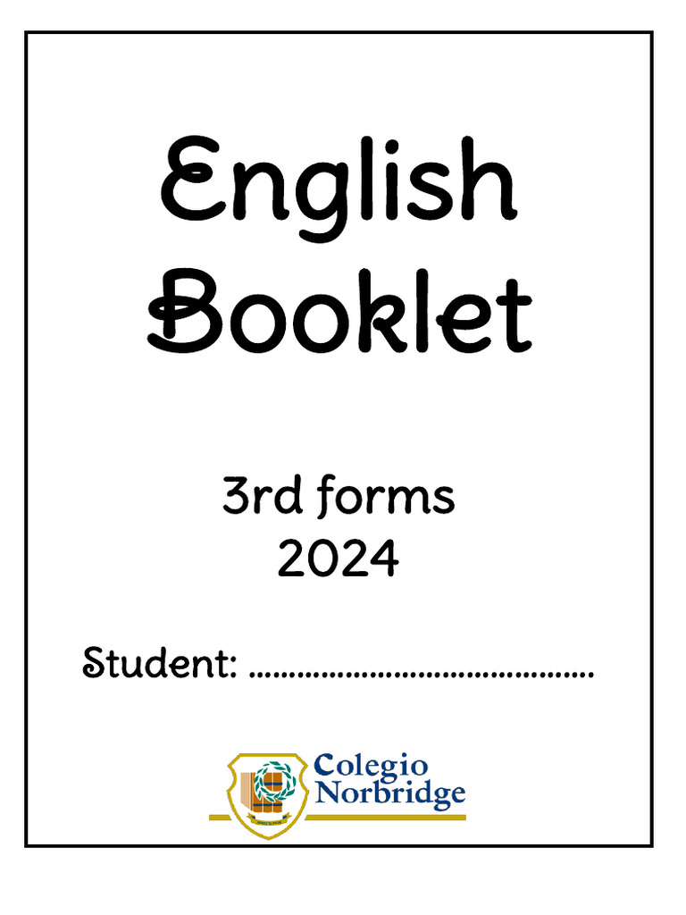 English Booklet 3rd Forms 2024 | PDF | Language Arts & Discipline