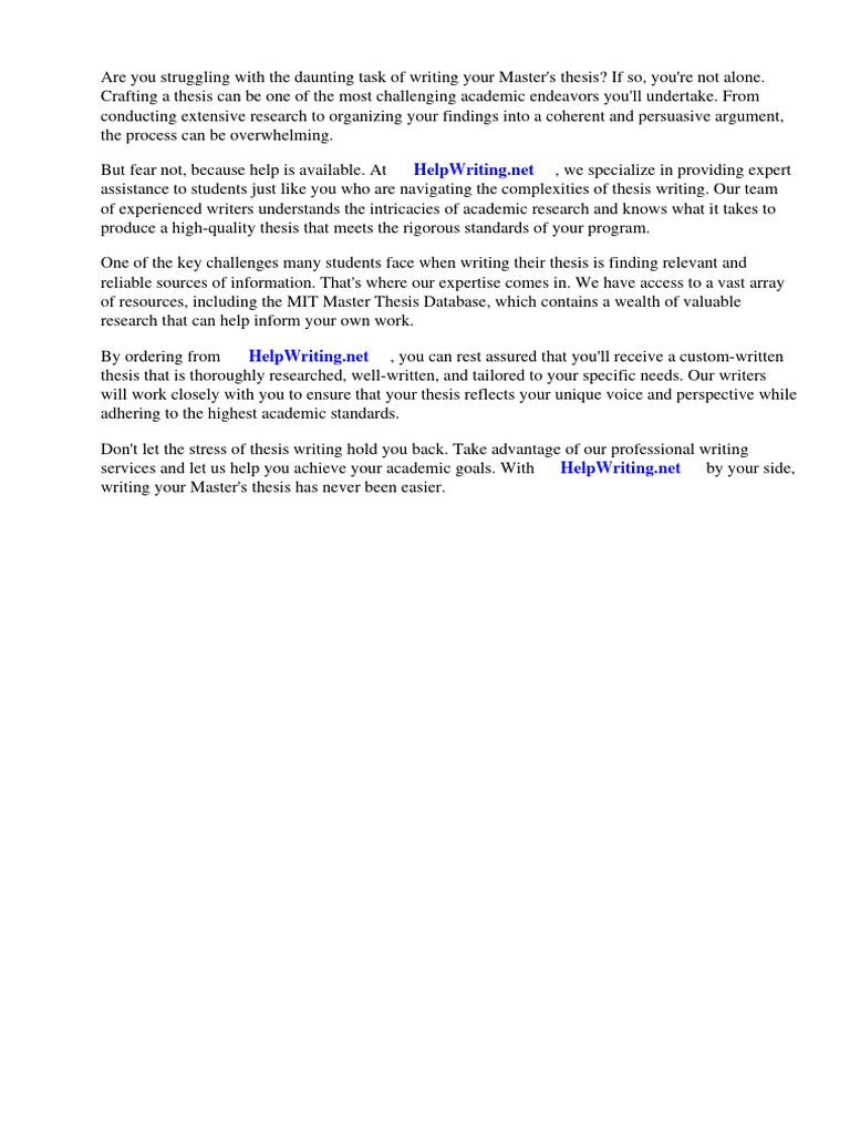 Mit Master Thesis Database | PDF