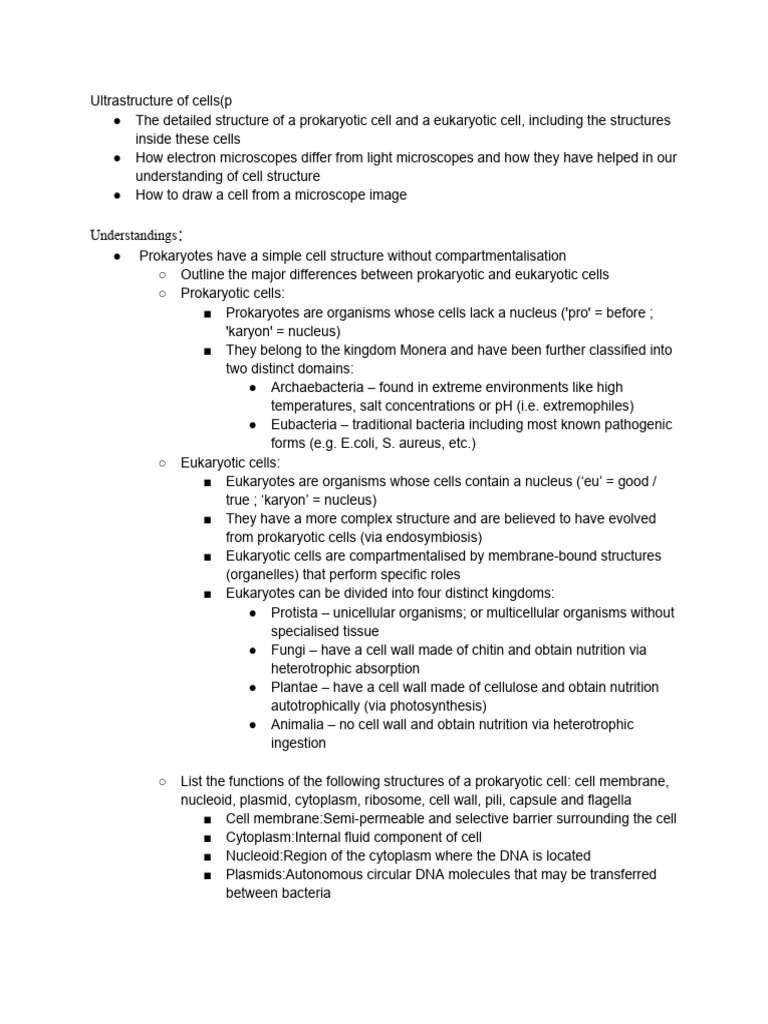 1.2-Ultrastructure of Cells | PDF | Cell (Biology) | Endoplasmic Reticulum