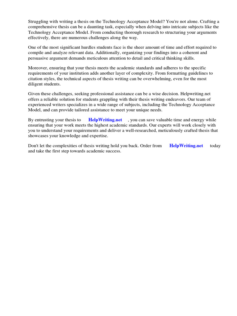 Thesis Technology Acceptance Model | PDF