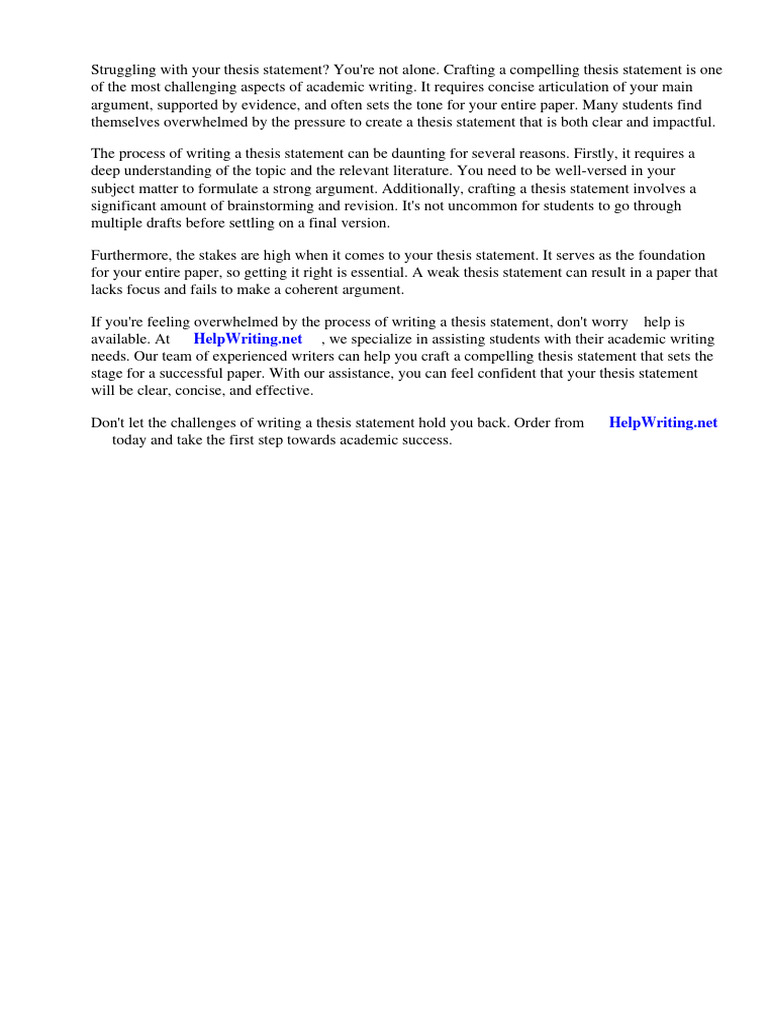 Thesis Statement Quiz | PDF | Thesis | Essays