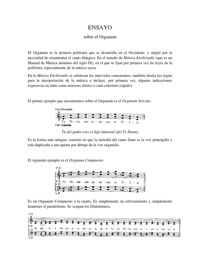 Evolución del Organum Medieval | PDF | Formas musicales | Composiciones ...