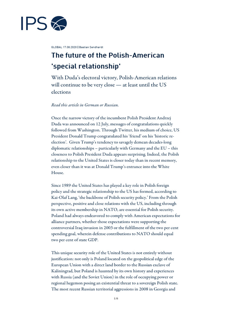 Polish-American Relations Post-Duda Election | PDF | International ...