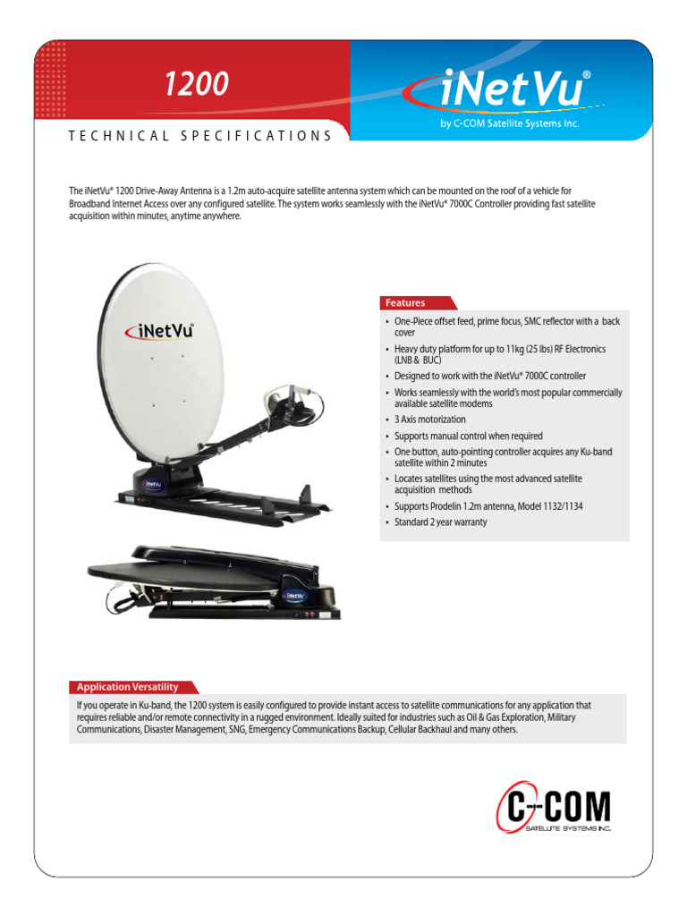 C Com Inetvu 114 1200 Driveaway Antenna | PDF | Communications ...