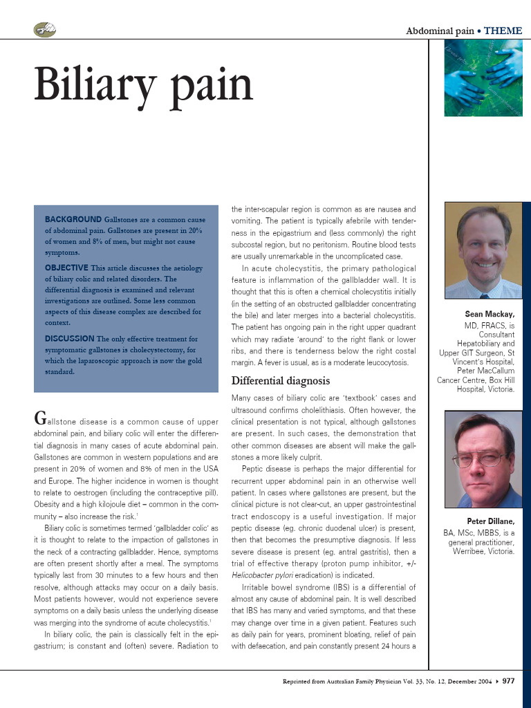 Biliary Pain | PDF