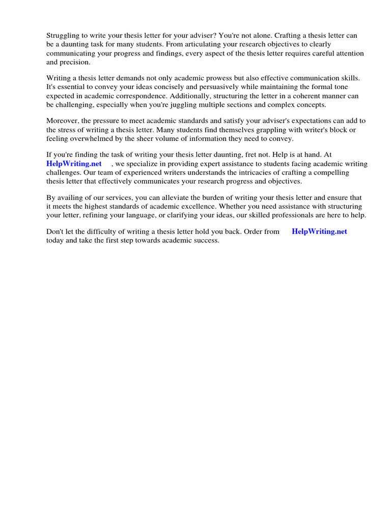 Thesis Letter For Adviser | PDF | Career & Growth | Business