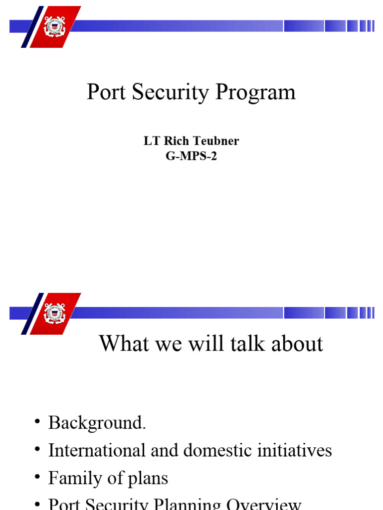 Port Security Program Presentation 2003 | PDF | Computer Security | Security