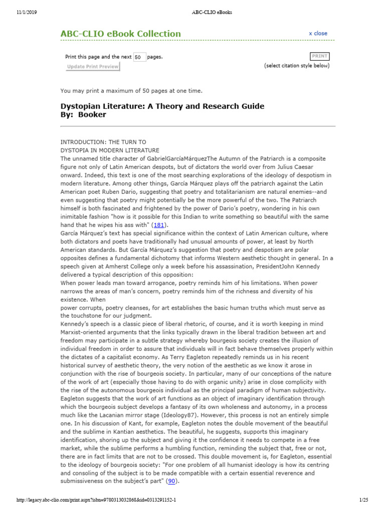 M Keith Booker - Dystopian Literature - A Theory and Research Guide ...