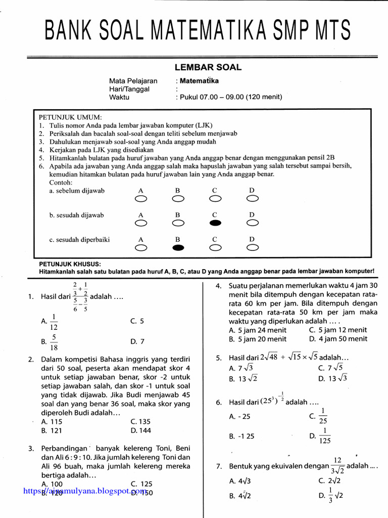 Lat TRY OUT 9 SMP MTK | PDF